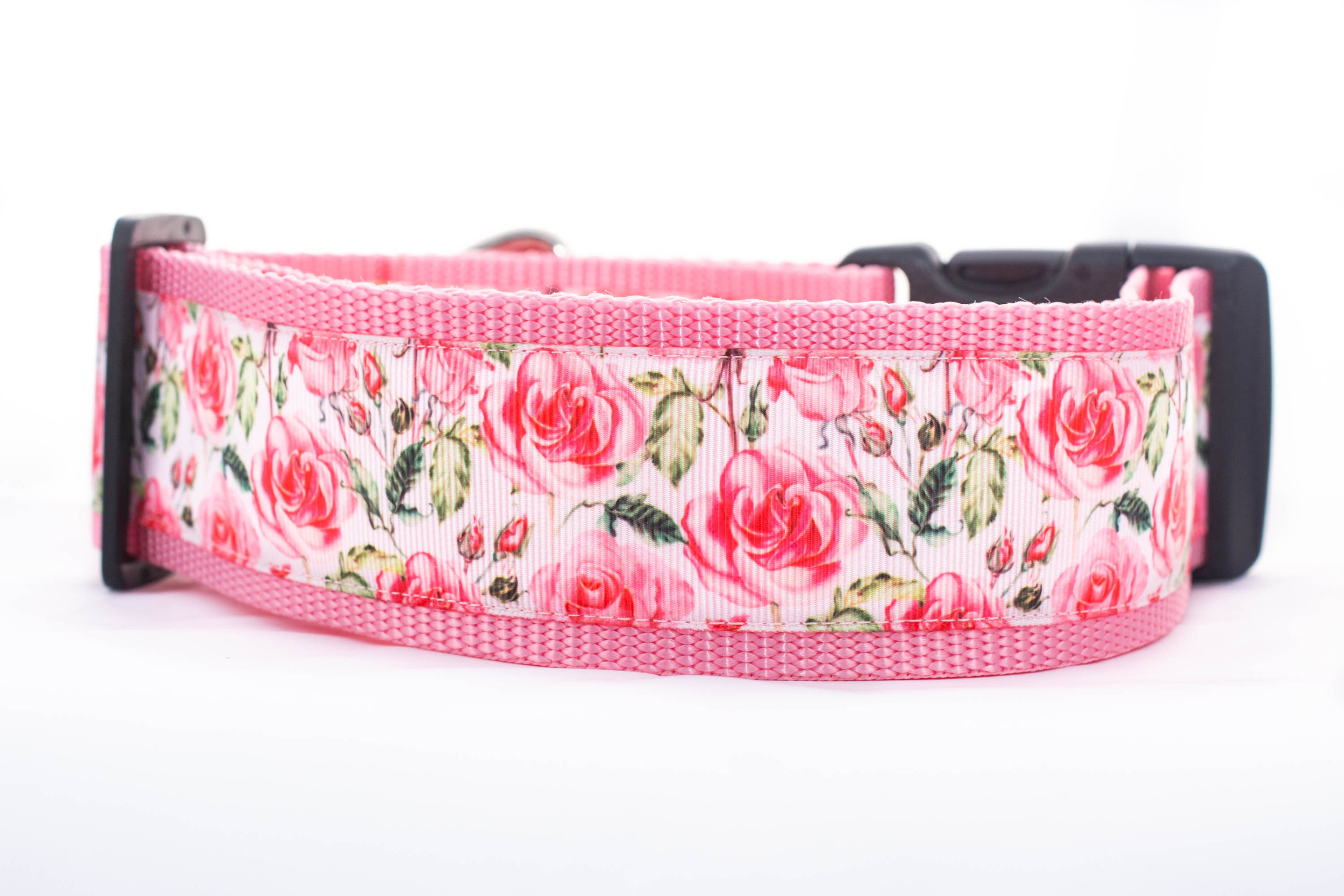 Pretty Pink Rose Dog Collar 2 Inch Wide Buckle or | Etsy