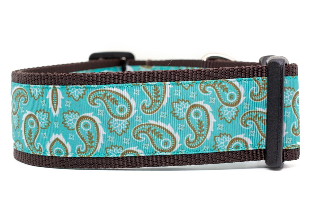Aqua Bandanna Dog Collar - Summer Dog Collar - 2 Inch Wide Dog Collar ...