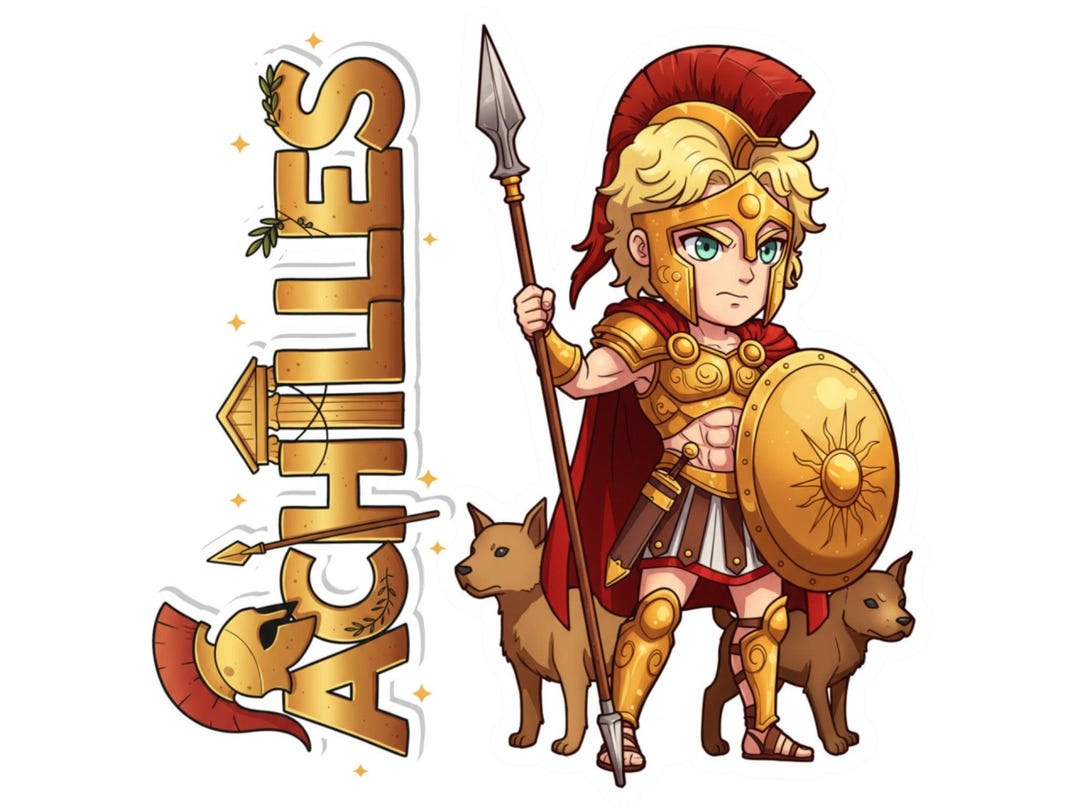 Achilles Sticker and Magnet – Pēleidēs Mythkins™ – Greek Hero of ...