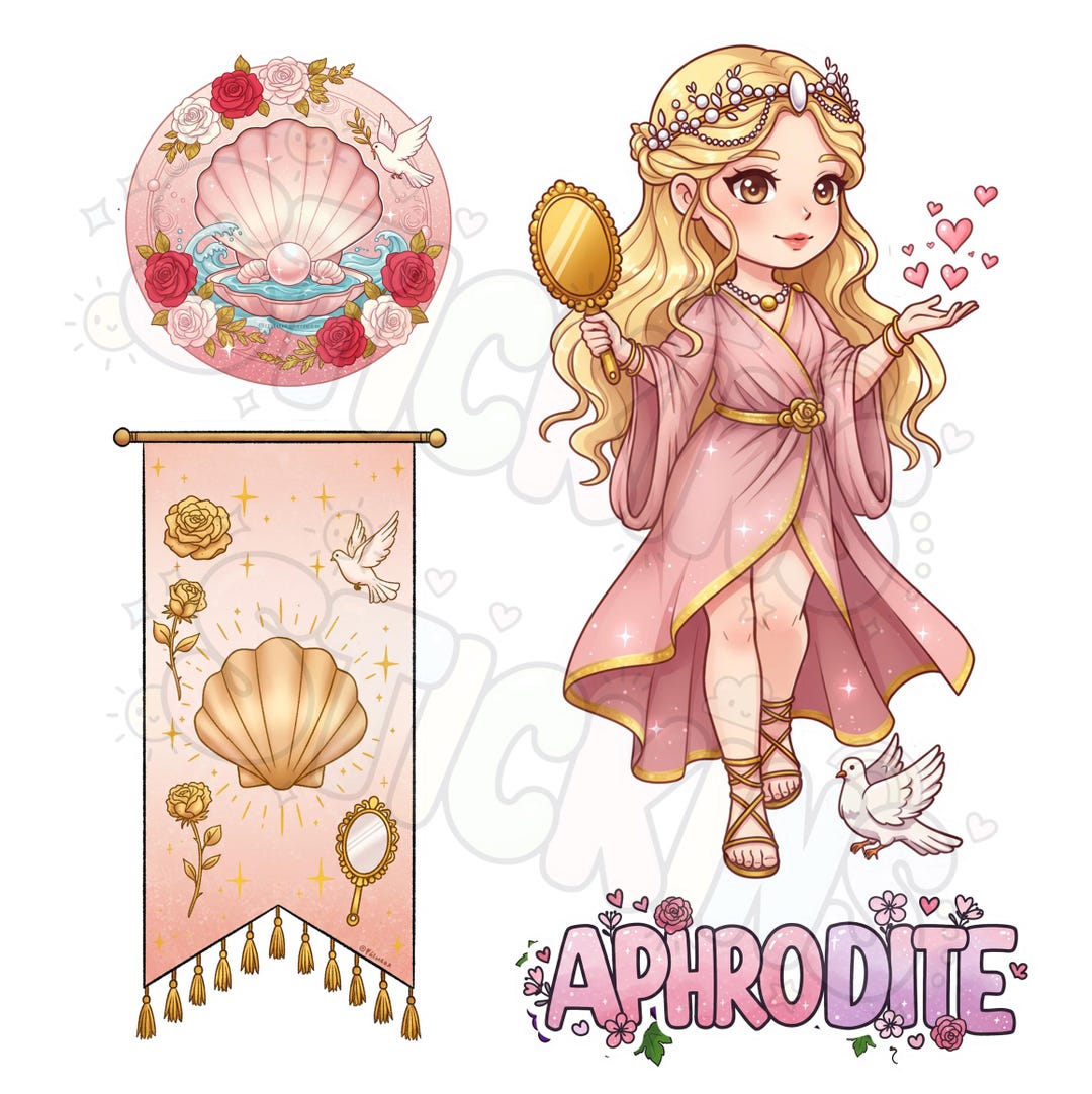 Aphrodite Premium 4 Sticker Bundle Greek Mythology Series Exquisitely ...