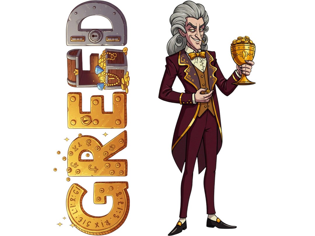 Greed Sticker and Magnet – Avaritia 7 Sinkins™ – Personification of ...