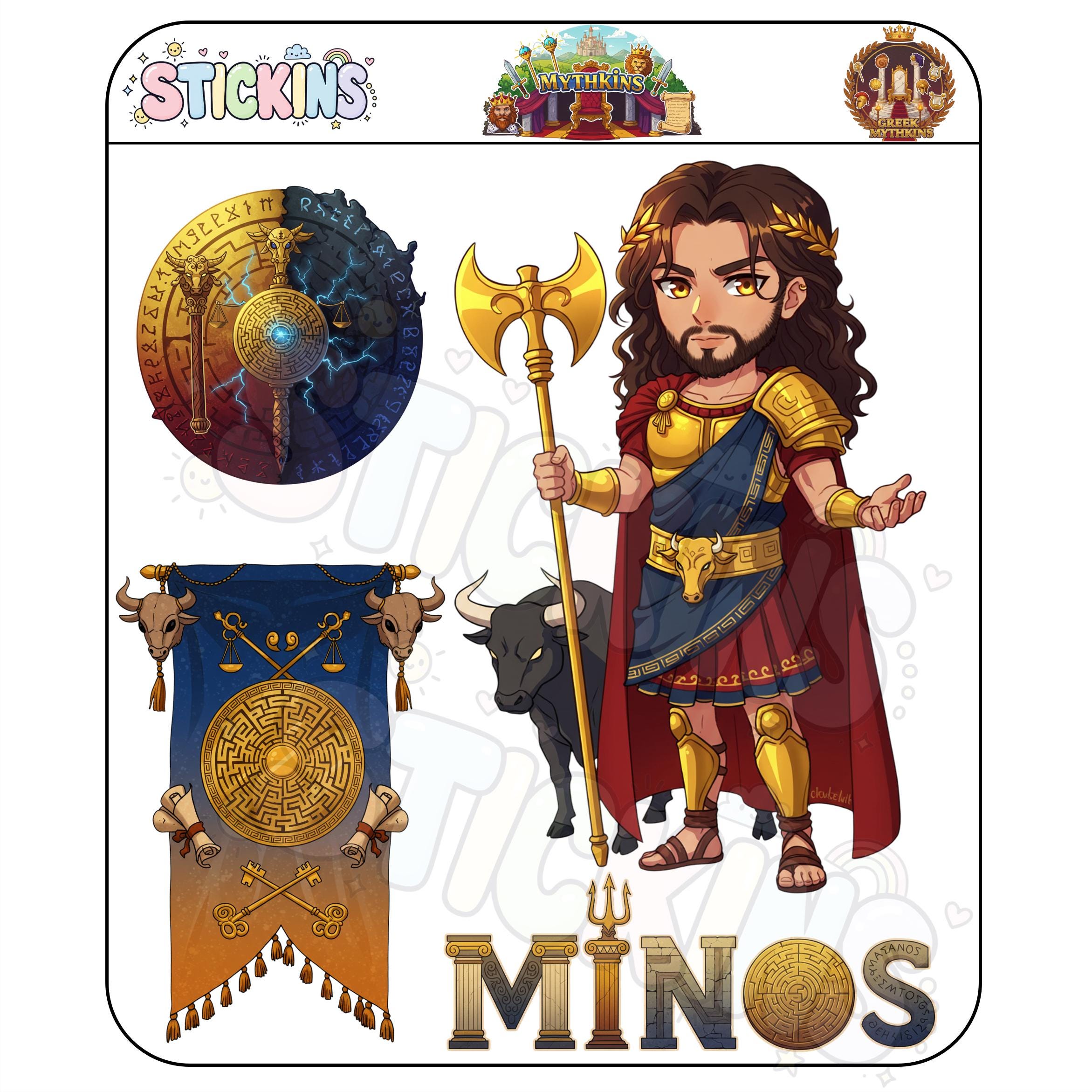 Minos Premium 4 Sticker Bundle Greek Mythology Series Exquisitely ...