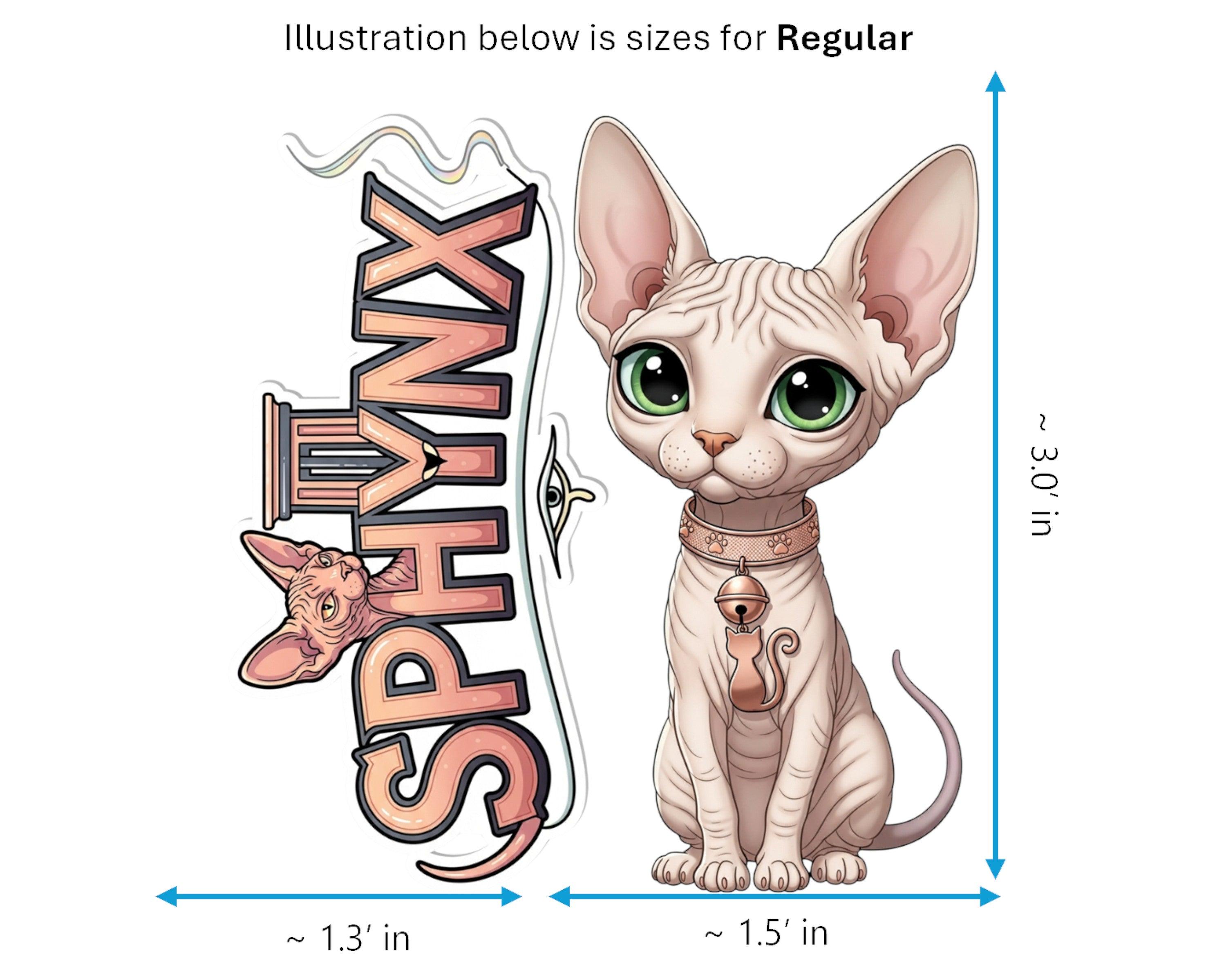 Sphynx Sticker and Magnet - Hairless Wonder Purrkins™ – Domestic Cat ...