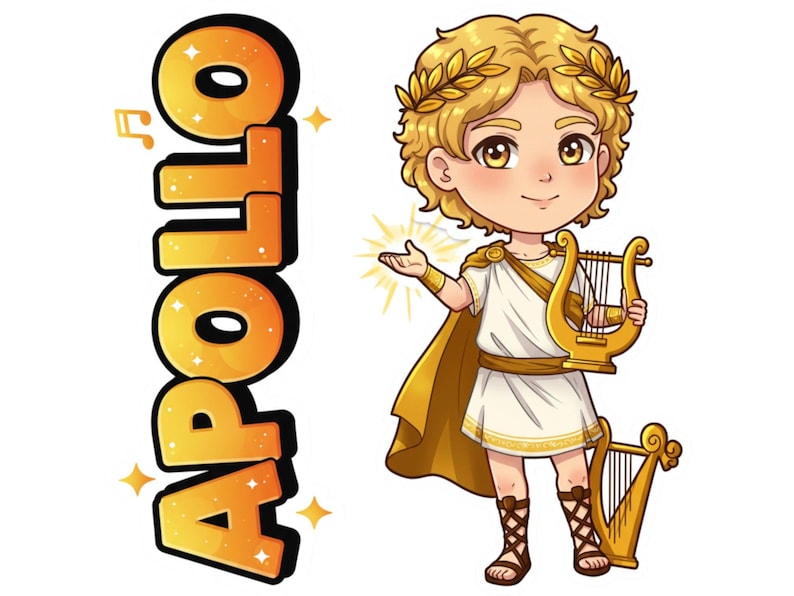 Apollo Sticker and Magnet – Phoebus Mythkins™ – Greek God of Music and ...