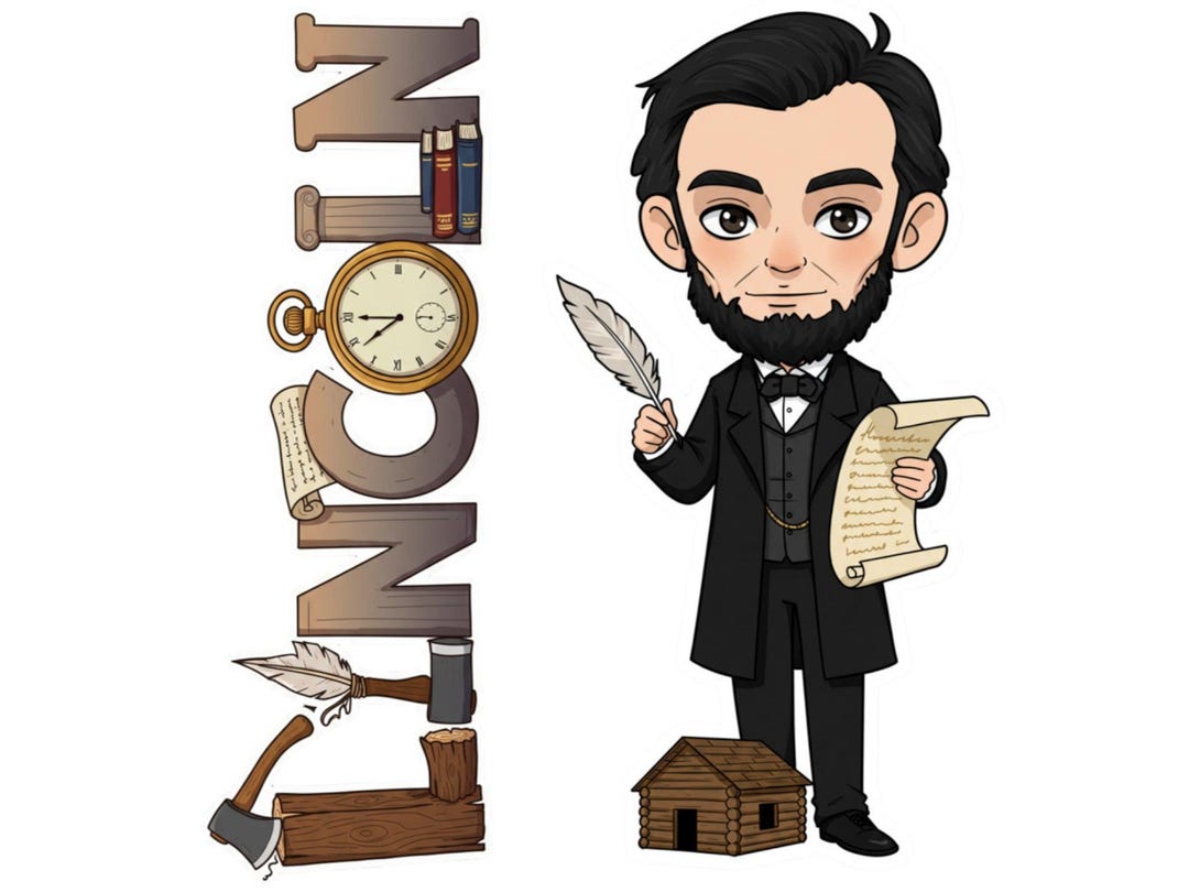 Abraham Lincoln Sticker and Magnet - the Emancipator Histkins™ – 16th U ...