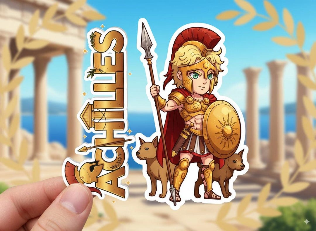 Achilles Sticker and Magnet – Pēleidēs Mythkins™ – Greek Hero of ...