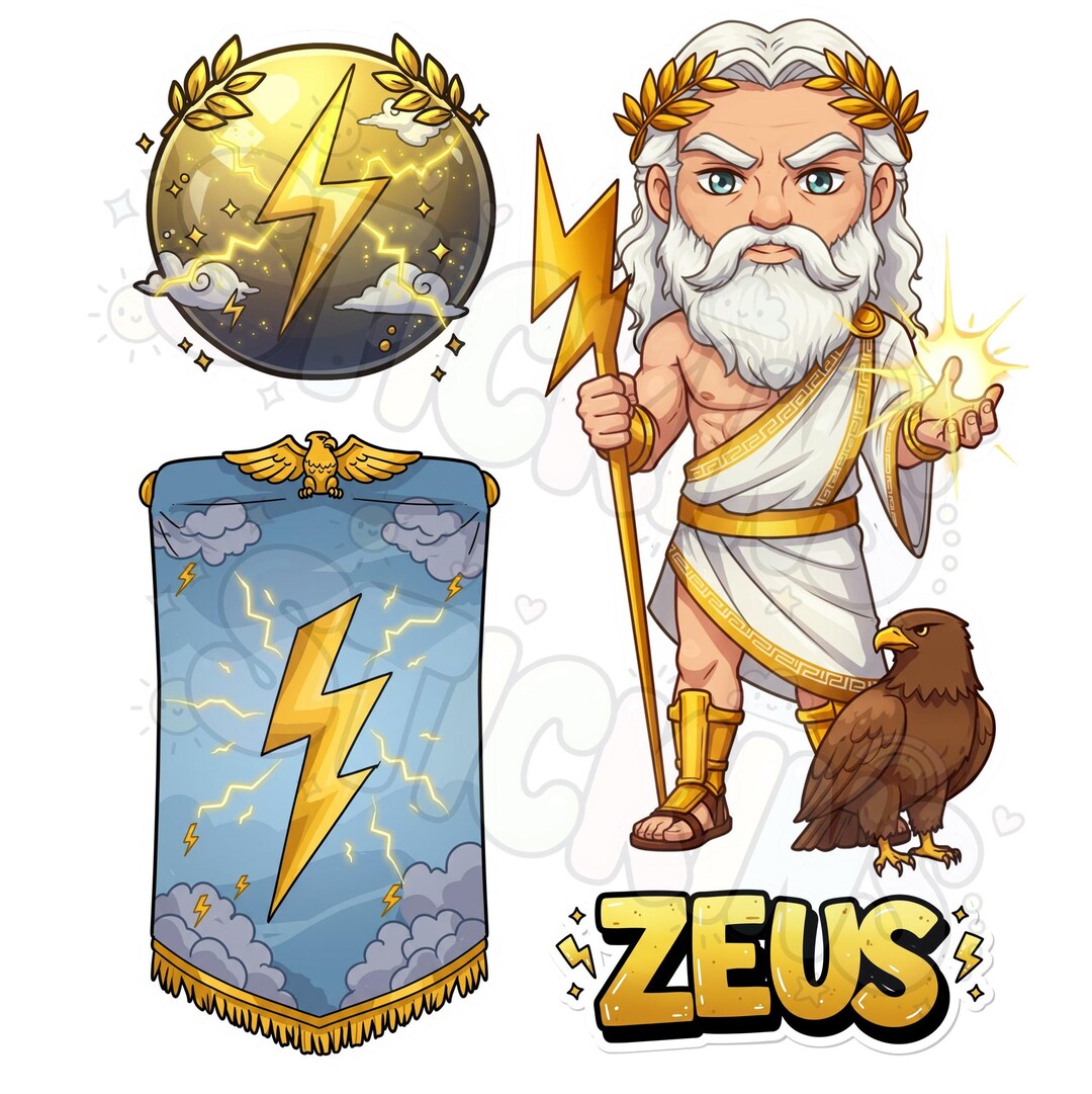 Zeus Premium 4 Sticker Bundle – Greek Mythology Series | Exquisitely ...
