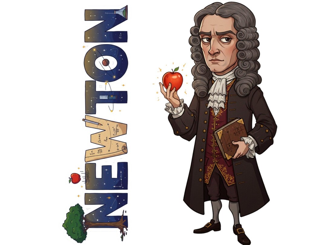 Isaac Newton Sticker and Magnet – Architect of Universal Gravitation ...