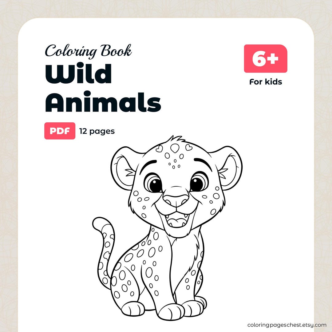 Wild Animals Coloring Pages - Wildlife Coloring Printable PDF - Wild ...