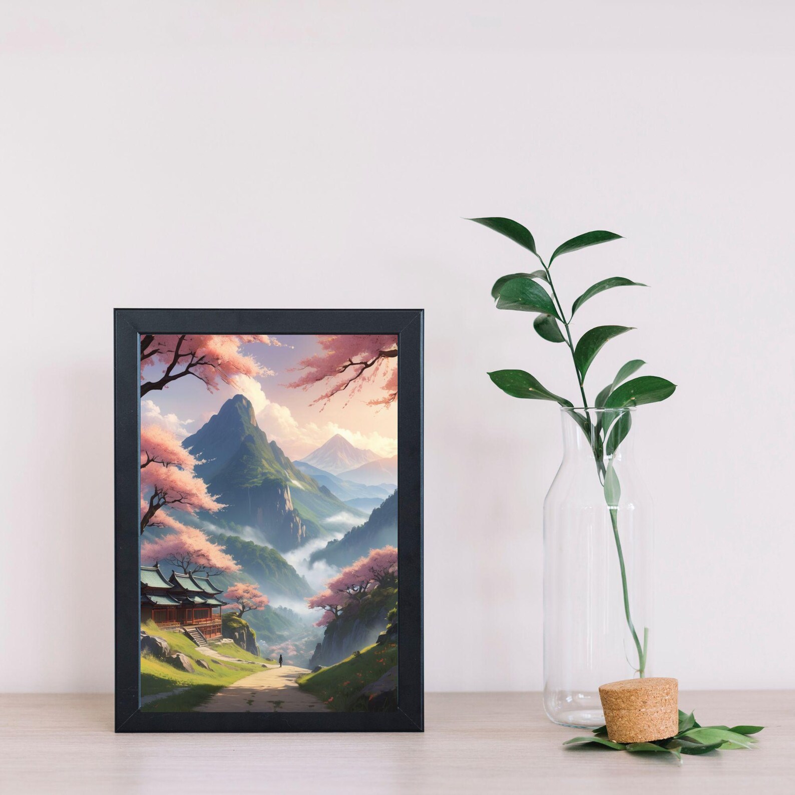 A Serene and Vibrant Anime-style Nature Artwork Poster: Towering Trees ...