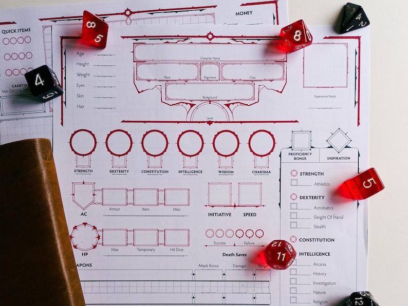 DND 5E Character Sheet Bundle | 10-pages Layout | Printable & Fillable ...