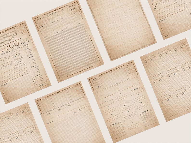 DND 5E Character Sheet Bundle | 10-pages Layout | Printable & Fillable ...