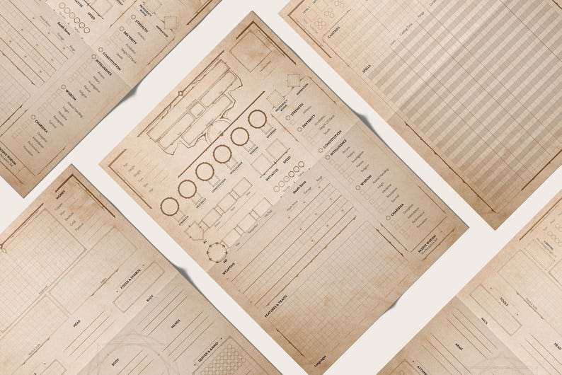 DND 5E Character Sheet Bundle | 10-pages Layout | Printable & Fillable ...