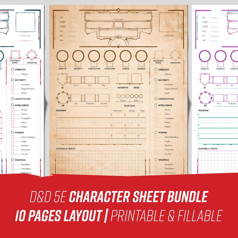 Scheda dnd 5e editabile - Etsy Italia