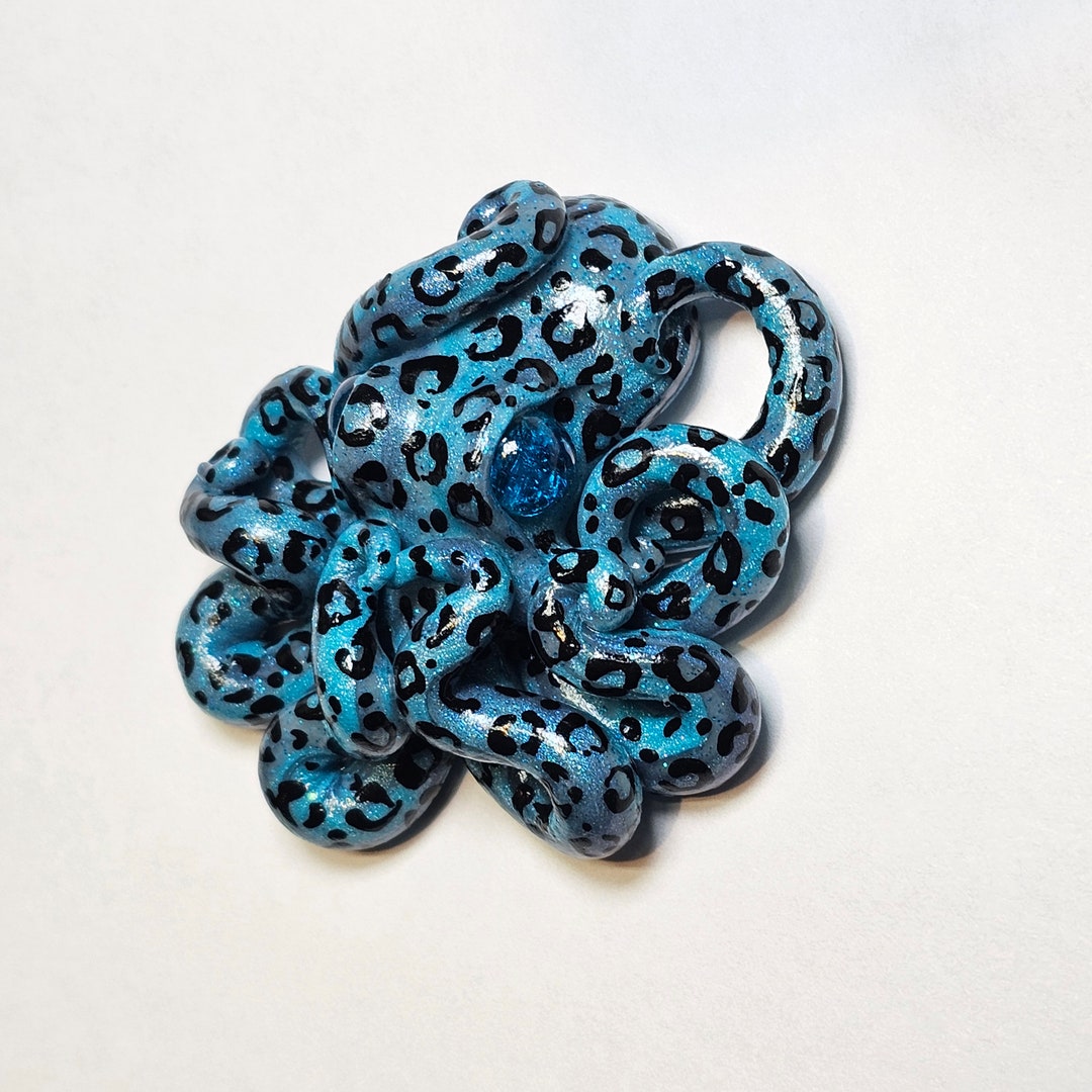 Leopard Print Octopus Necklace, Octopus Jewelry, Octopus Gift, Octopus ...