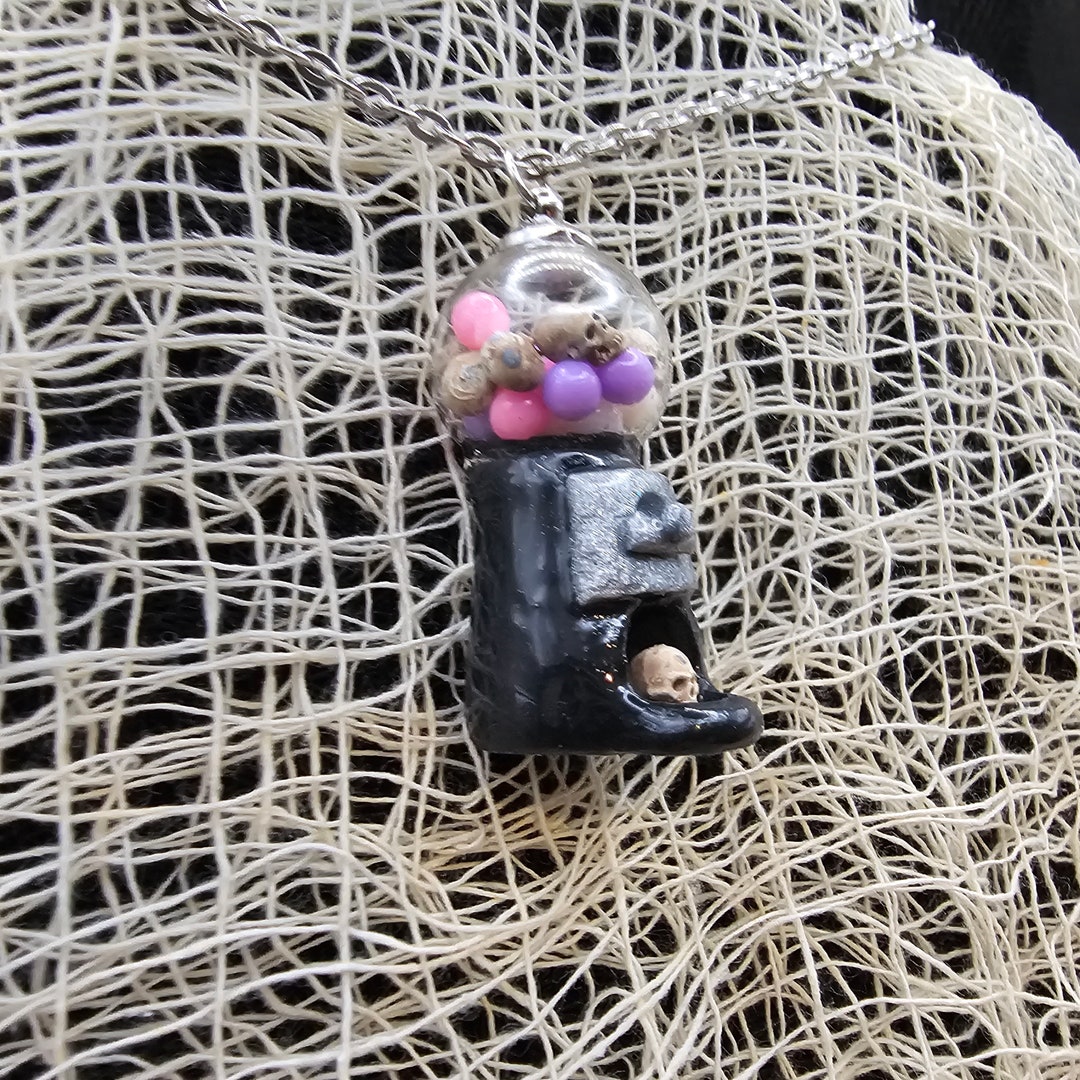 Skull and Gumball Machine Necklace. Horror Gumball Machine. - Etsy