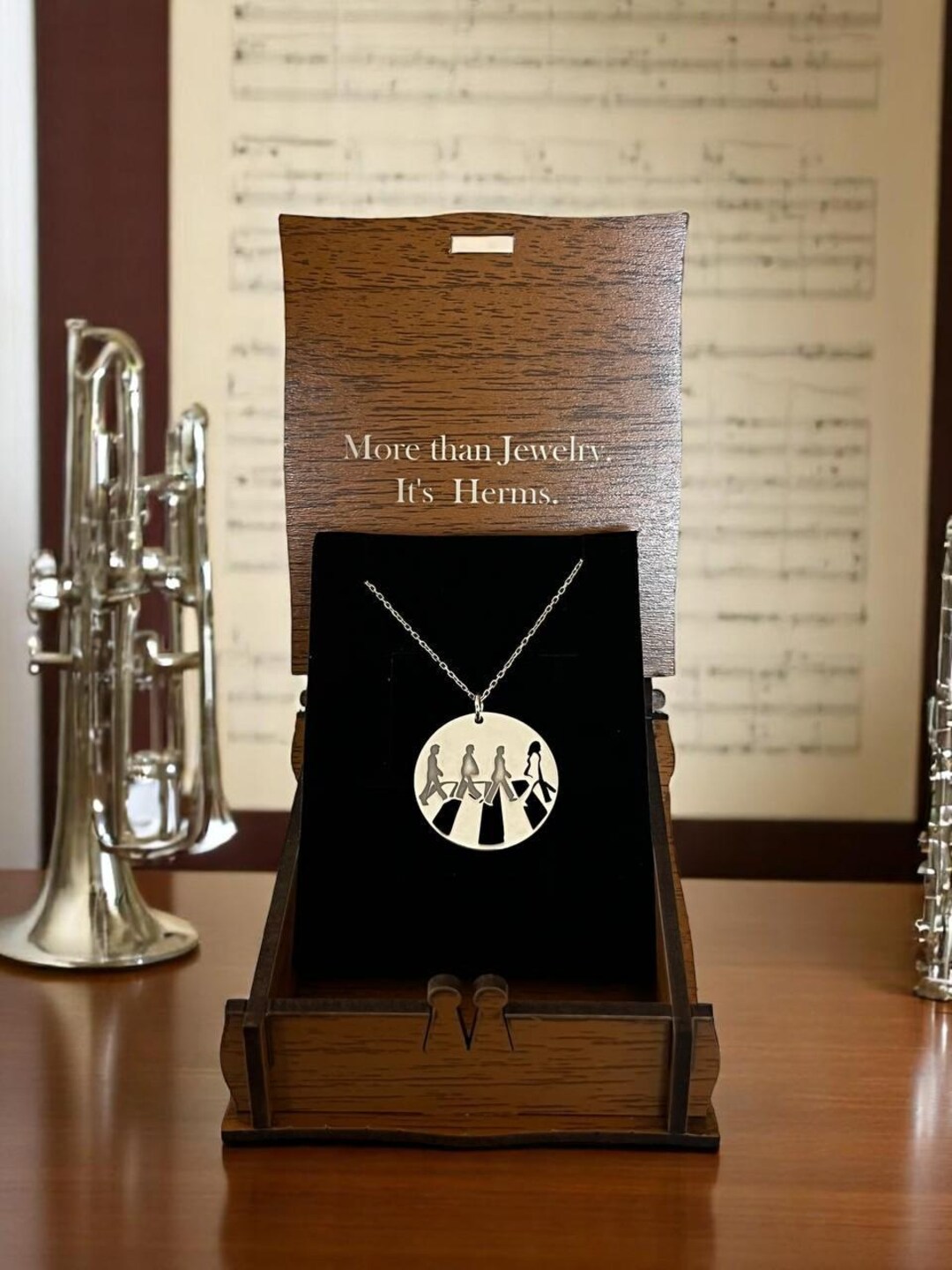 Gold Plated Beatles Abbey Road Necklace, 925 Sterling Silver Pendant ...