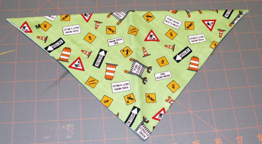 Road Work Ahead Dog Bandana: Construction Signs, Lime Green - Etsy