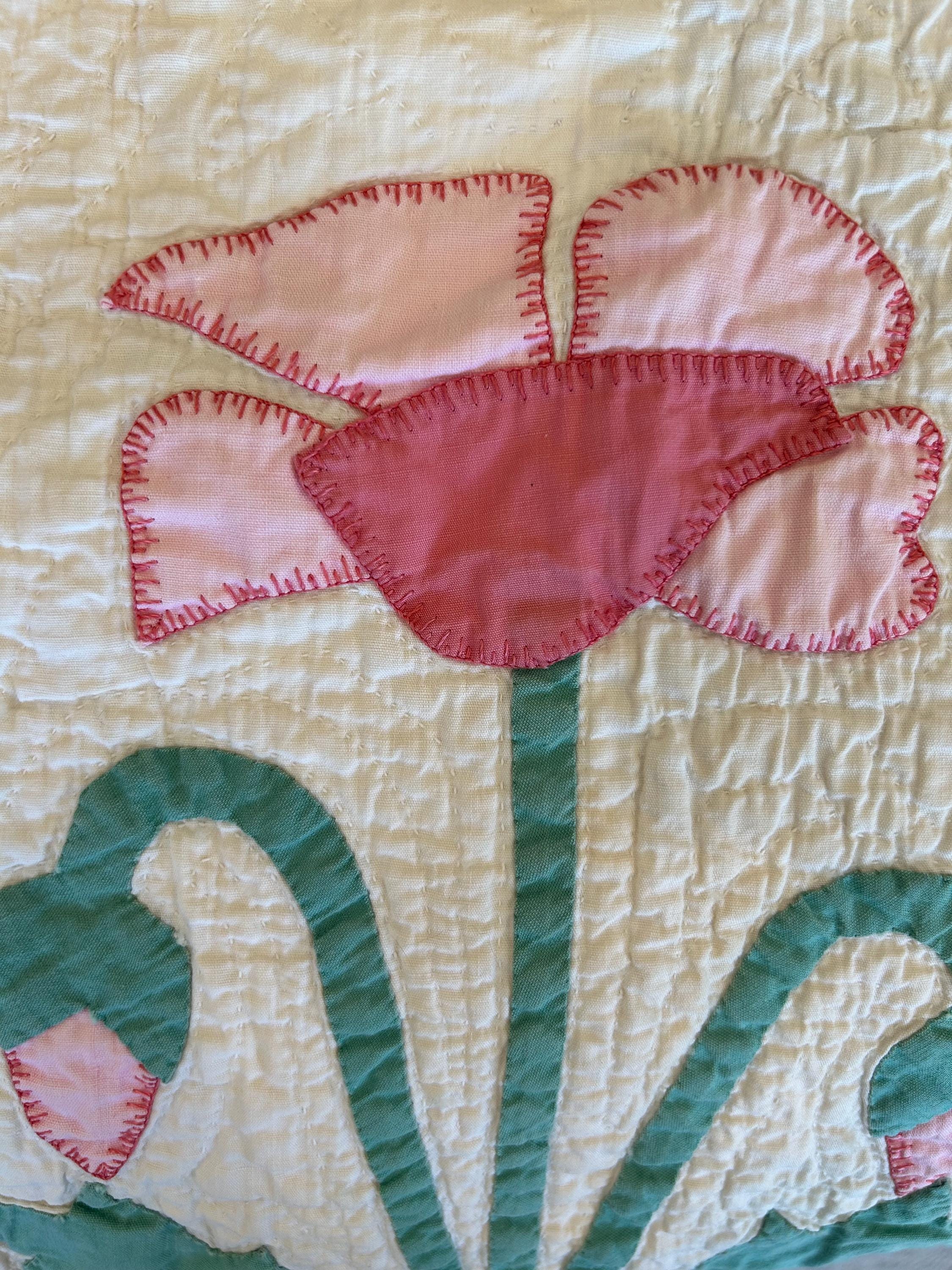 1930s Marie Webster Poppy Quilt: Hand-quilted Appliqué, Collectible ...