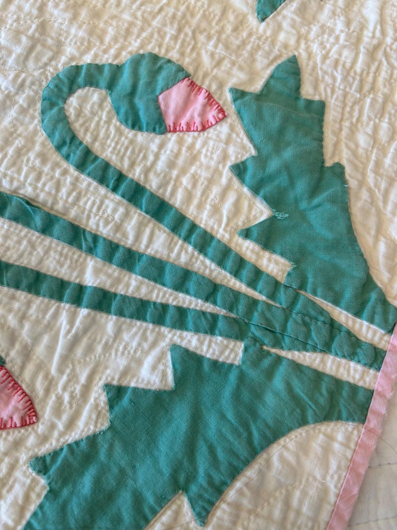 Vintage 1930s Marie Webster Poppy Quilt | 81x84 Queen | Hand Quilted ...