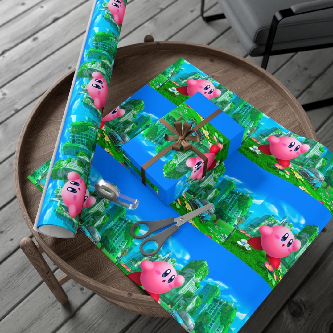 Kirby Wrapping Paper | Kirby Gift Wrap Papers Birthday Celebration Gift ...