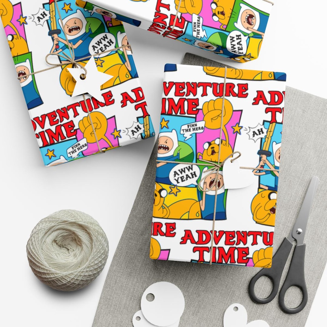 Adventure Time Wrapping Paper | Finn the Human Jake the Dog Gift Wrap ...
