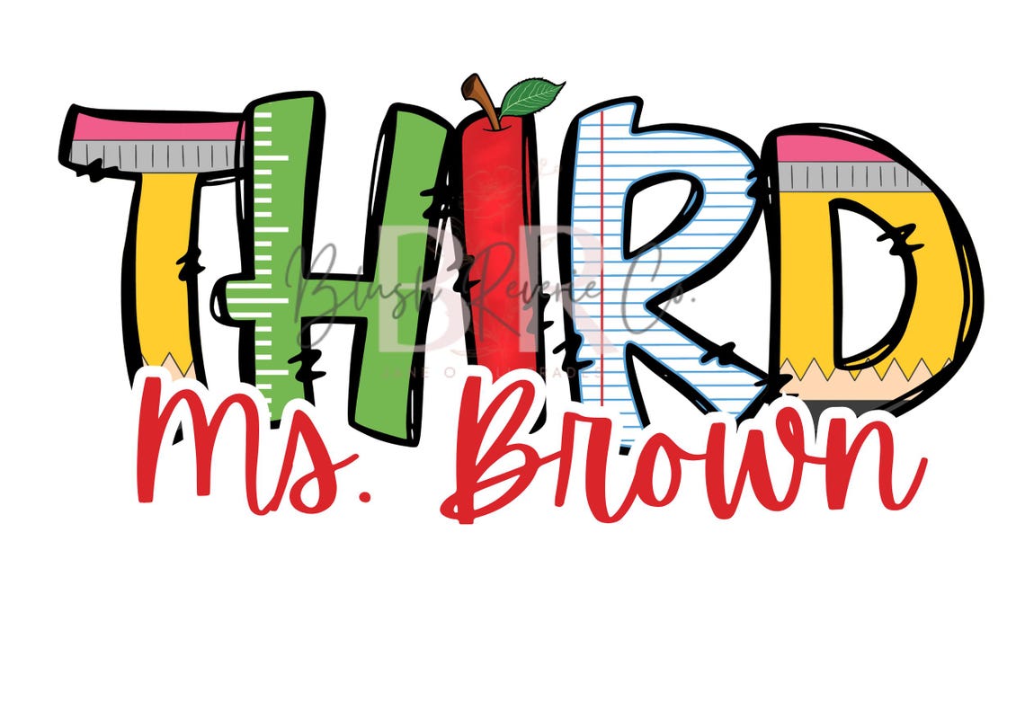 Personalized Third Grade Teacher PNG, Teacher Label, Instant Download ...