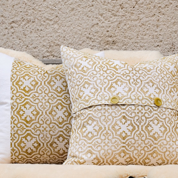 Block Print Cushion - Etsy UK