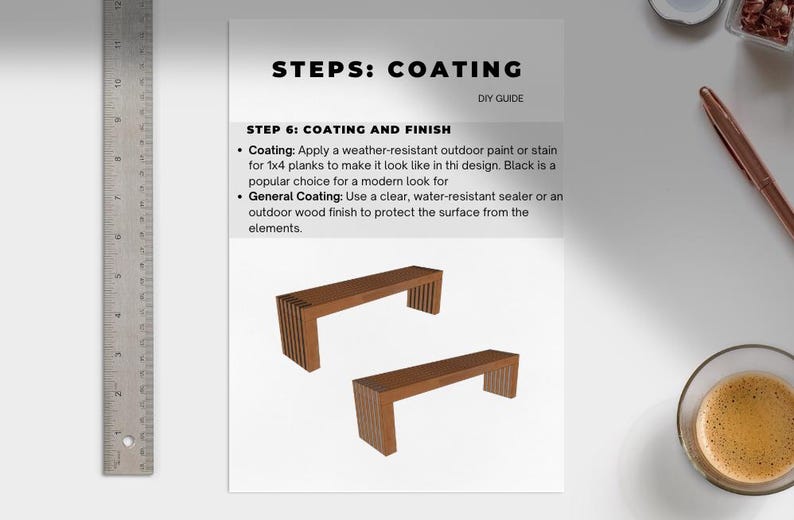 DIY Outdoor Slat Bench Plans – Modern Wood Bench, Easy Build ...