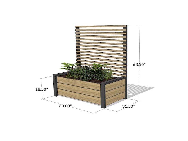Planter Box With Trellis & Windscreen DIY Plan – Modern Outdoor Plant ...