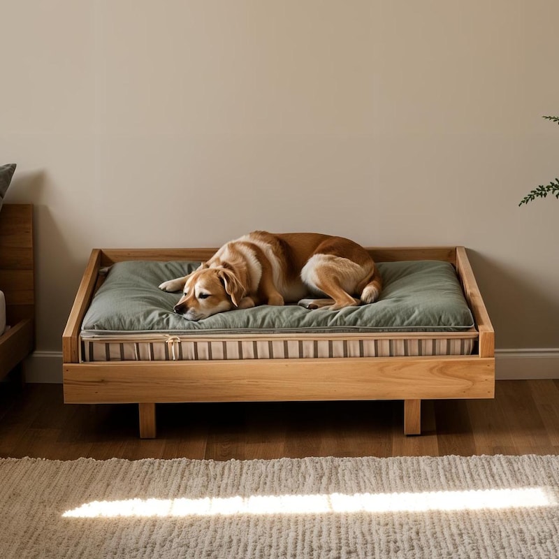 Wooden Dog Bed With - Etsy