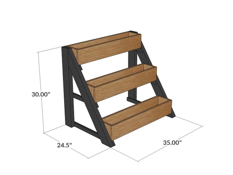 3 Tier Planter Box DIY Plans – Flower Box Woodworking Digital Download ...