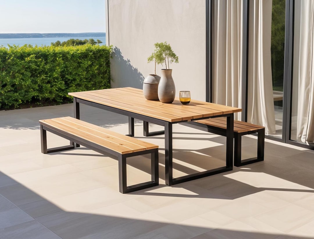 DIY Dining Table & Bench Plans – Outdoor Furniture Woodworking Plans ...