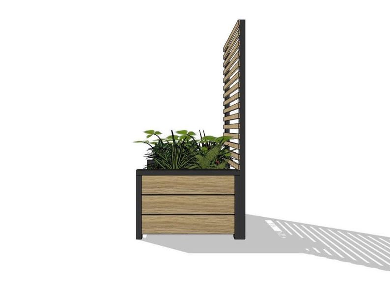Planter Box With Trellis & Windscreen DIY Plan – Modern Outdoor Plant ...