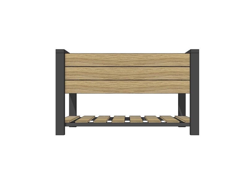 Large, Raised Planter Box With Shelf Plans, Flower Box With Storage, 5 ...