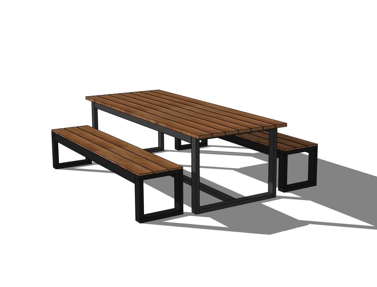 DIY Dining Table & Bench Plans – Outdoor Furniture Woodworking Plans ...