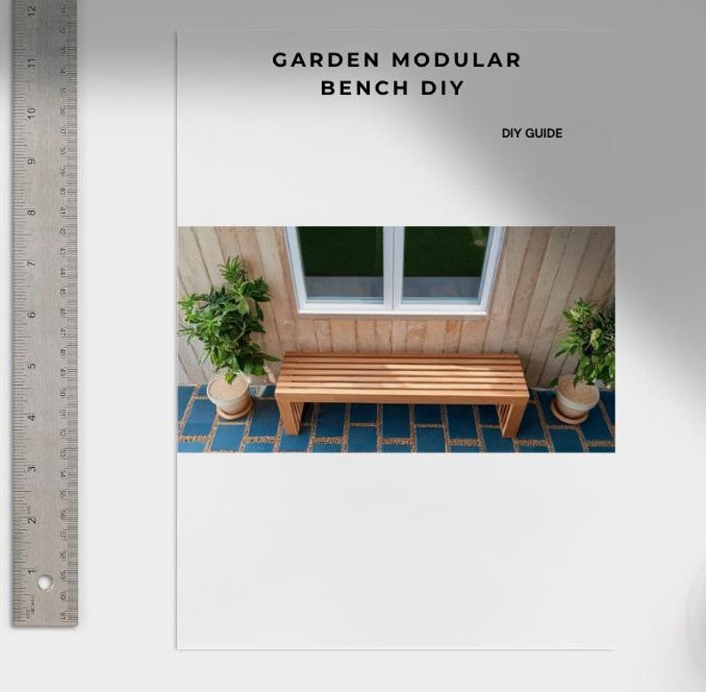 DIY Outdoor Slat Bench Plans – Modern Wood Bench, Easy Build ...