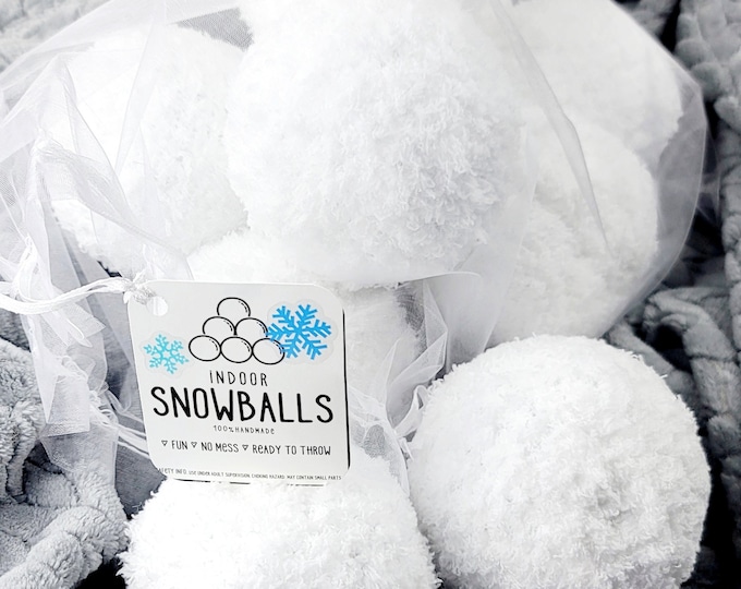 Plush Knit Indoor Snowballs: Christmas Holiday Decor, Kids Gifts (set ...