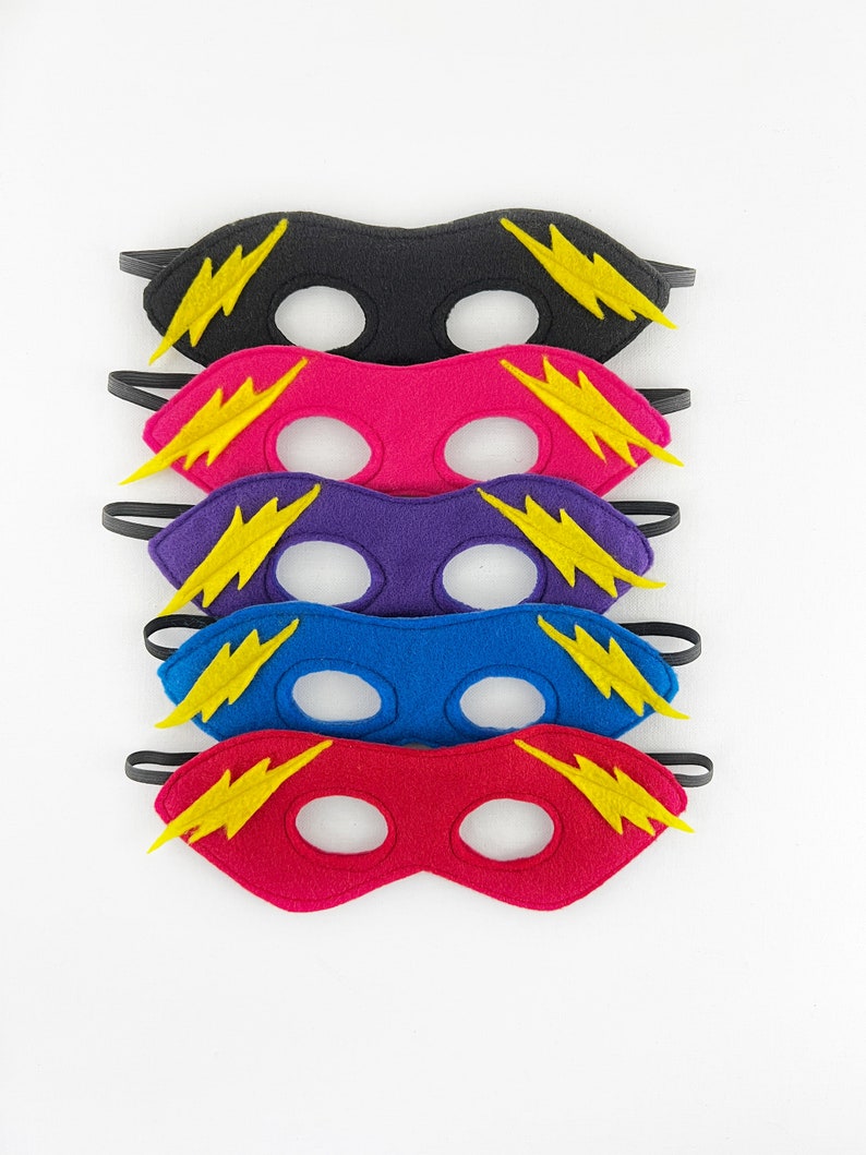 Felt Superhero Mask: Eco-friendly Lightning Bolt Dress-up - Etsy