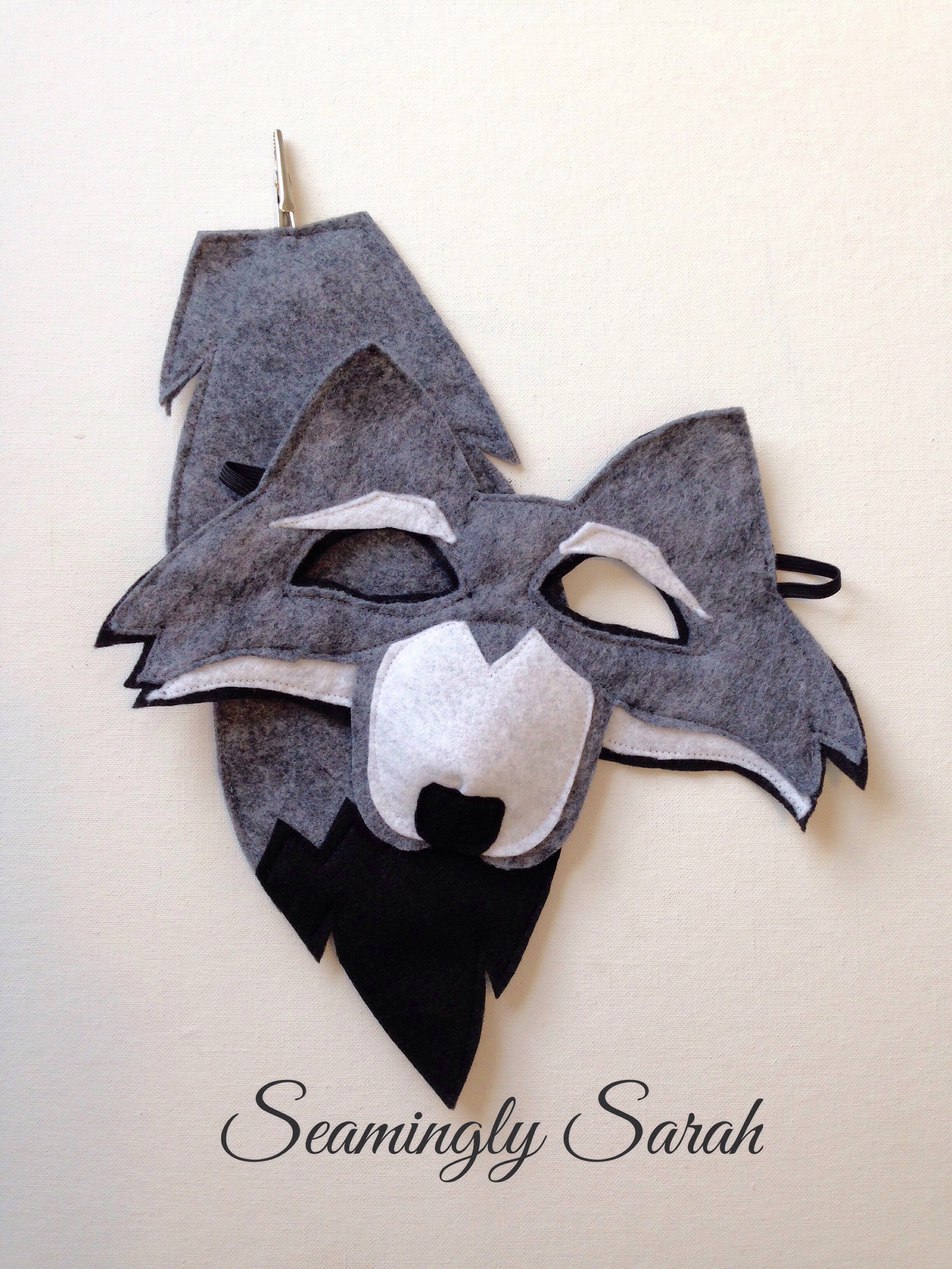 Child's Gray Felt Wolf Mask and Tail | Etsy