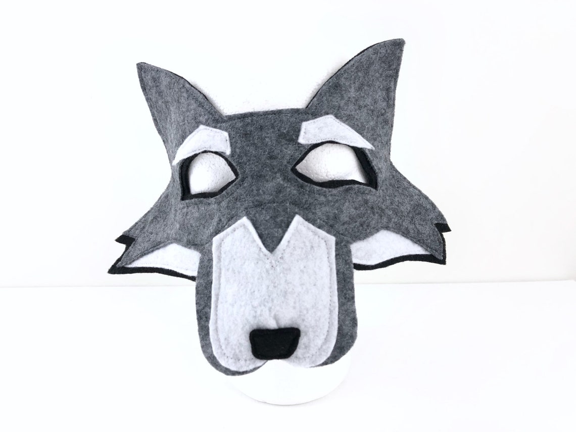 Child's Gray Felt Wolf Mask and Tail | Etsy