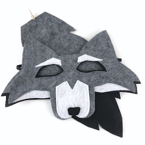 Child's Gray Felt Wolf Mask and Tail | Etsy