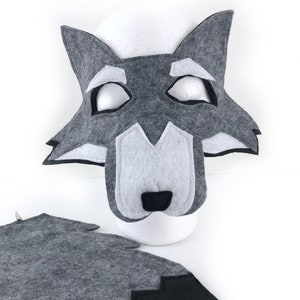 Child's Gray Felt Wolf Mask and Tail | Etsy