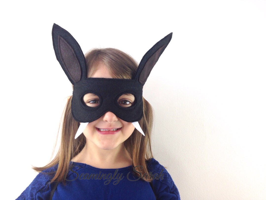 Child's Black Felt Bat Mask, Realistic Bat Costume, Halloween Costume ...