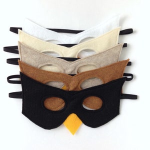 Child's Felt Bird Mask FIVE COLORS AVAILABLE Owl Mask, Raven Mask, Bird ...