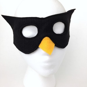 Child's Felt Bird Mask FIVE COLORS AVAILABLE Owl Mask, Raven Mask, Bird ...