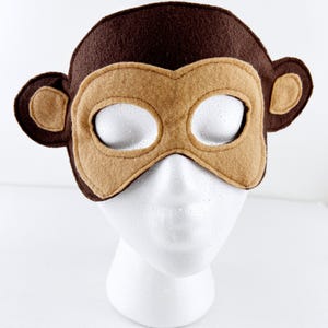 Child's Felt Monkey Mask, Monkey Costume, Halloween Costume, Brown ...