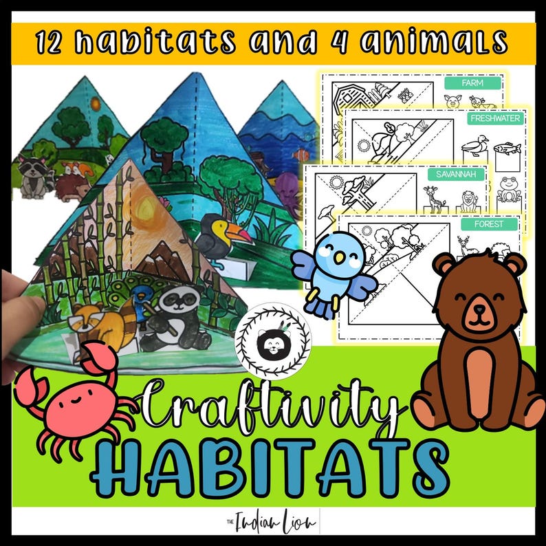 Craftivity: Habitat Triorama for Kids Science Craft Activity Diorama - Etsy