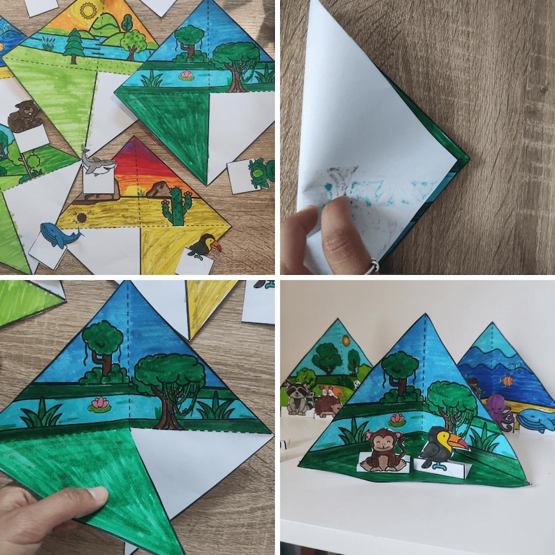 Animal Habitat Triorama Craft | Diorama Printable Template | Science ...