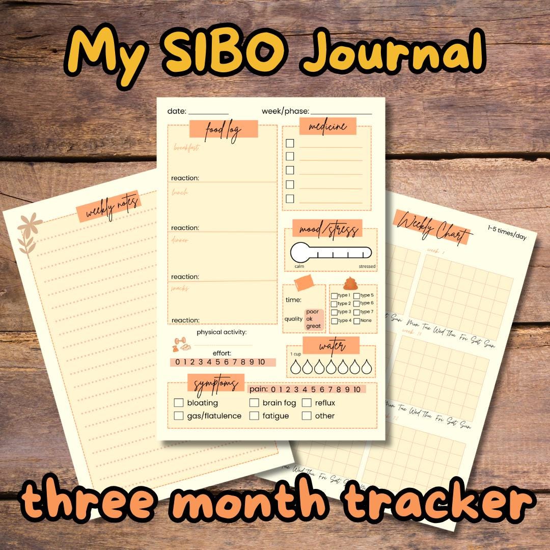 My SIBO Journal. Three Months Log to Track Habits, Food and Symptoms ...
